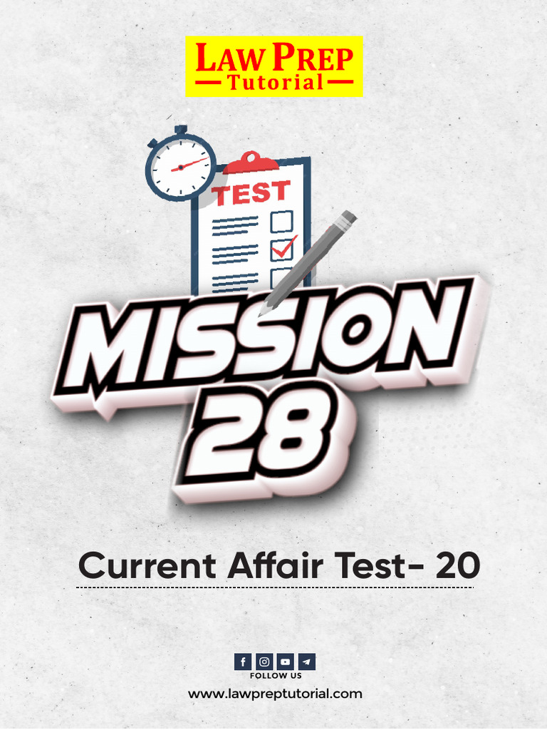 Current Affairs Test - Mission 28 | PDF