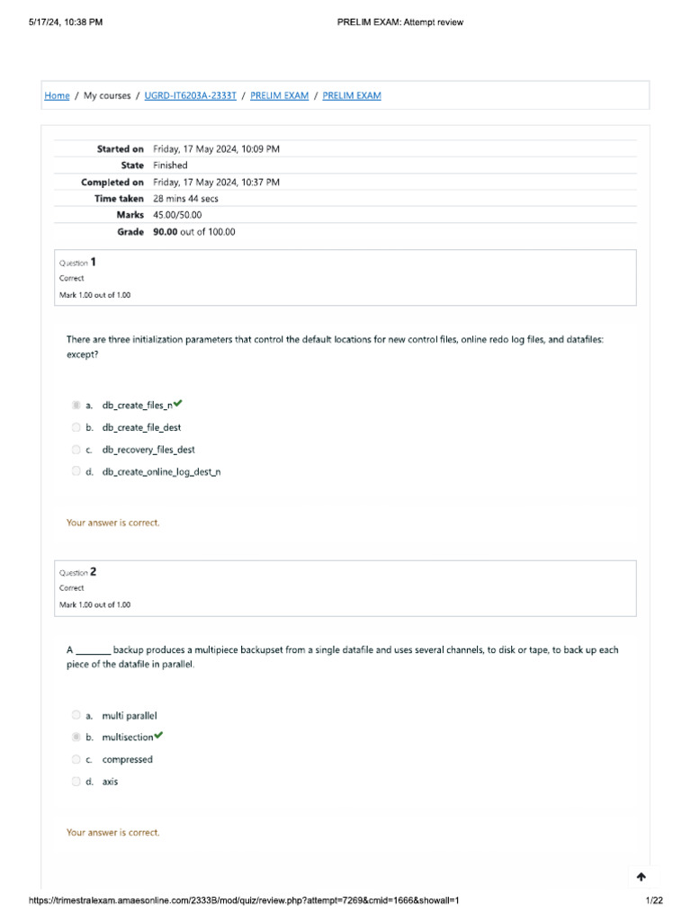Advanced Database Management Systems Prelim Exam | PDF