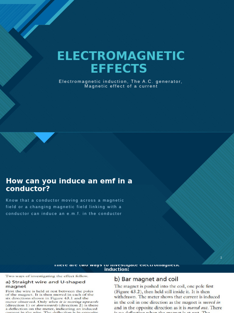Electromagnetic Induction Principles | PDF | Electromagnetic Induction ...