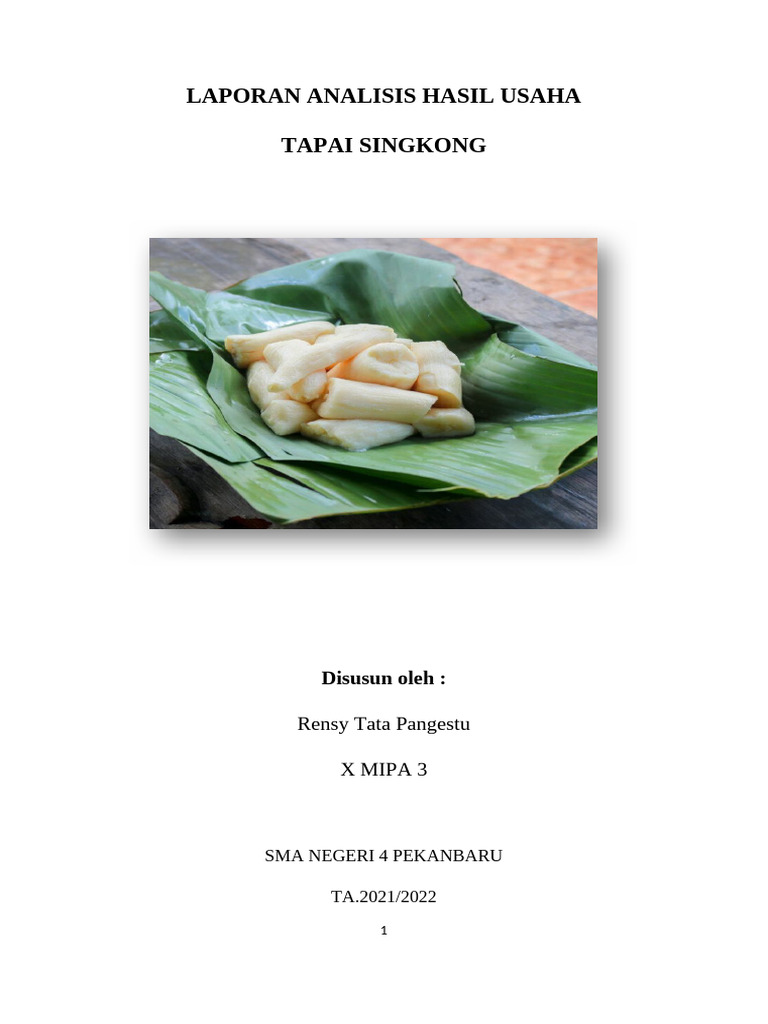 Analisis Pembuatan Tapai Singkong | PDF