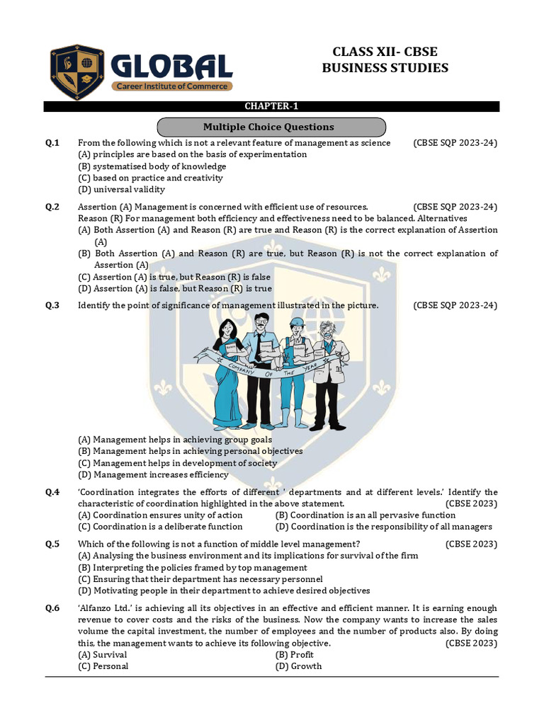 Global Commerce - Xii BST Chapter 1 | PDF | Employment | Reason