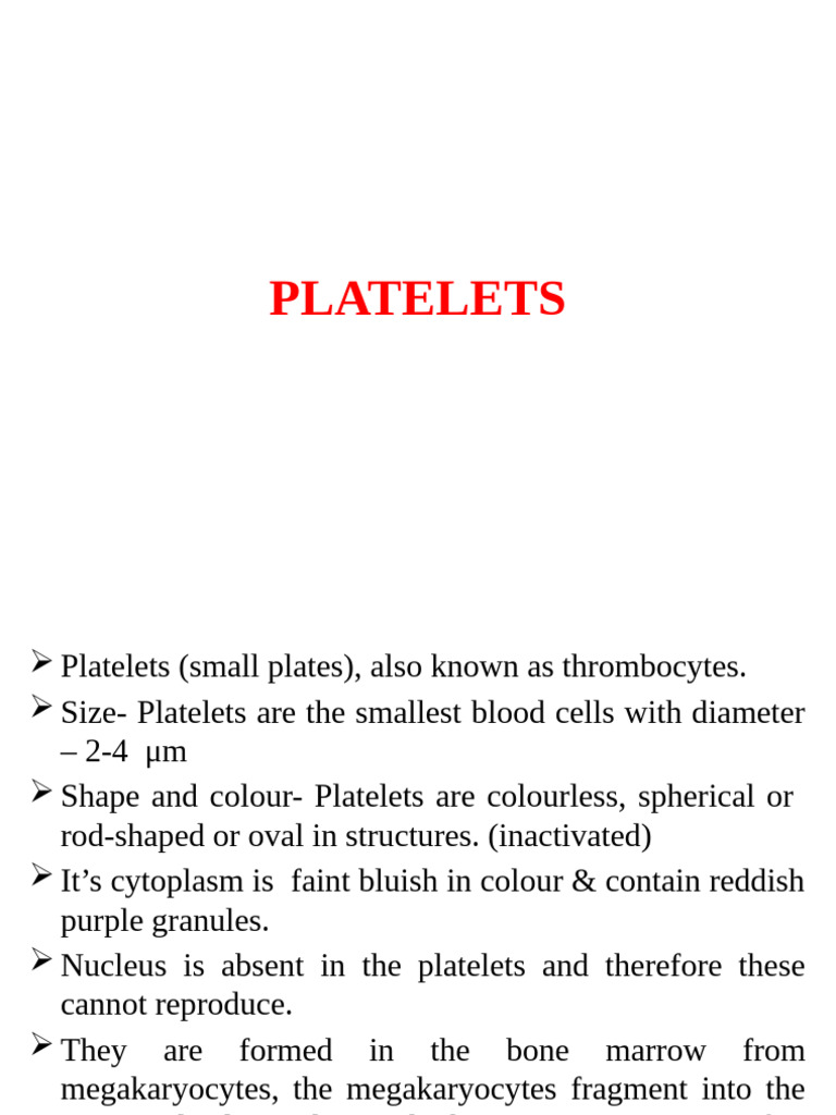 Platelets | PDF | Platelet | Coagulation