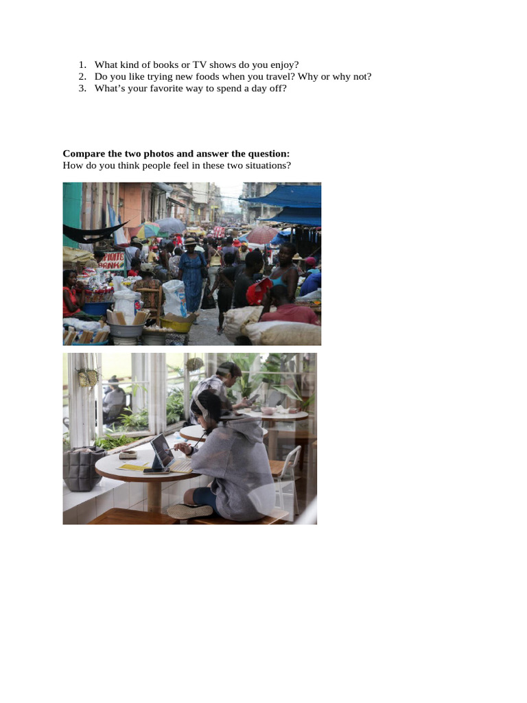 speaking set fce 2 | PDF