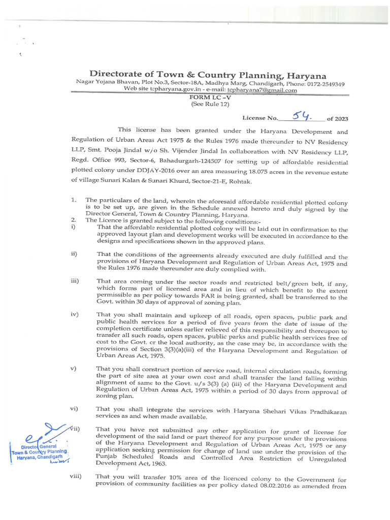 NV_City_Rohtak_DDJAY_Licence | PDF
