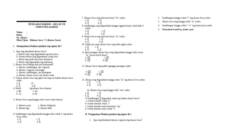 Sumatif 7 (PH) AKSARA JAWA - 3 | PDF