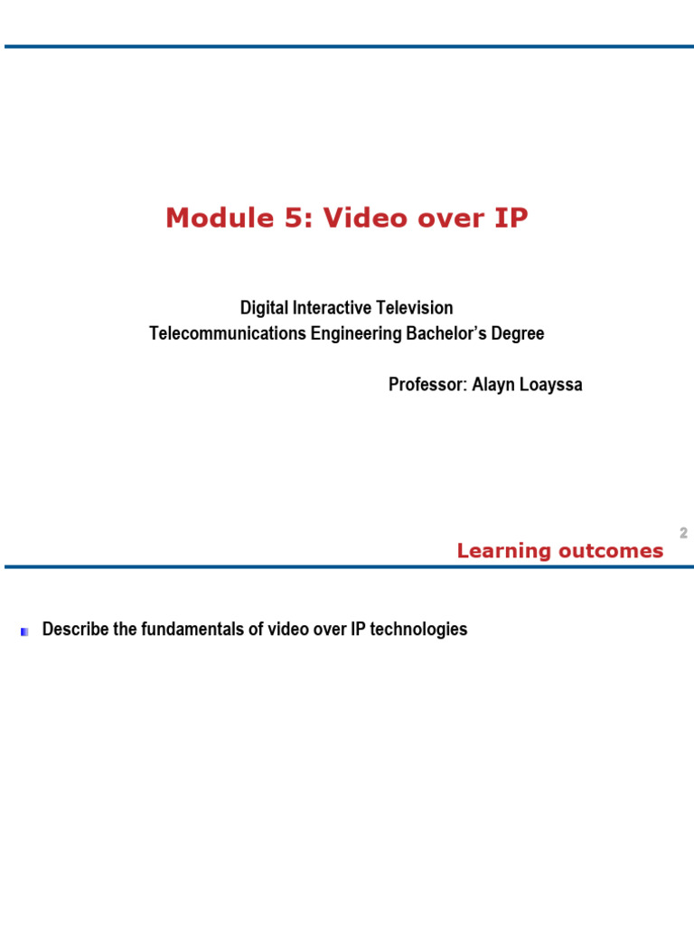 Tema 5 ING IPTV 2024 2025 | PDF | Streaming Media | Multicast