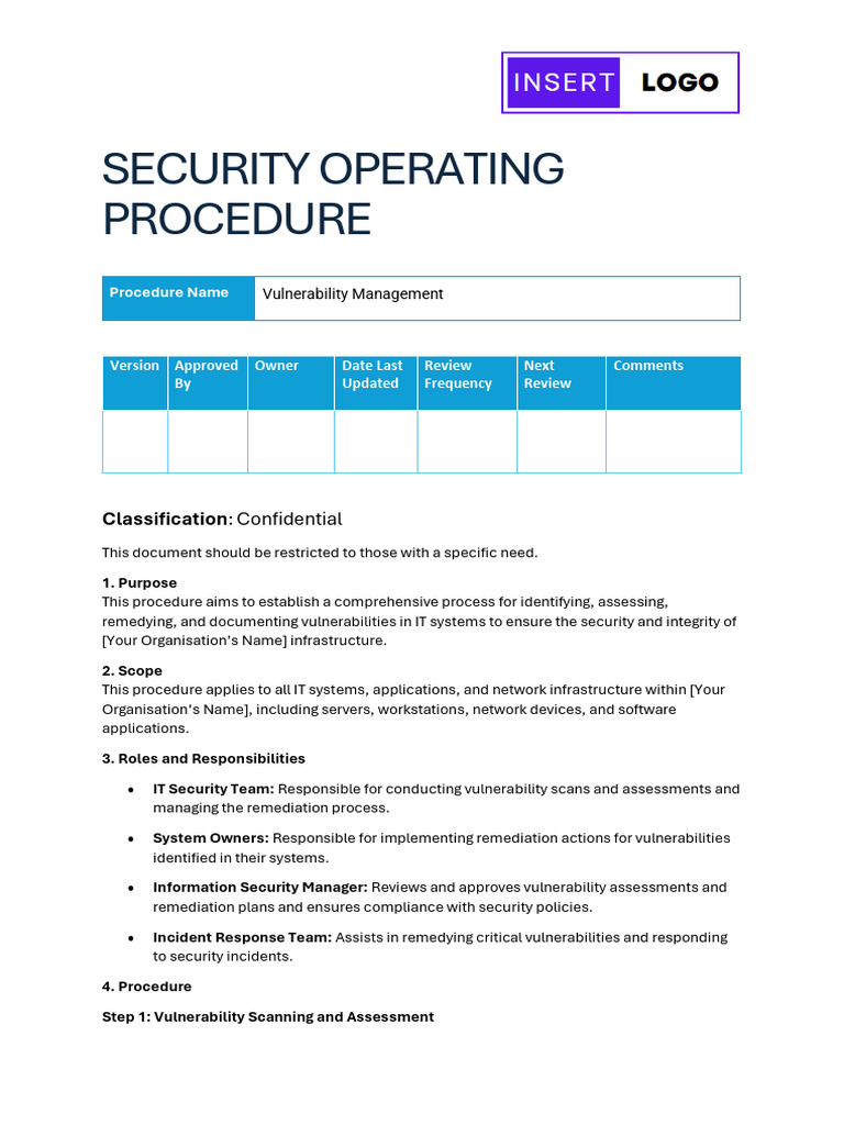 Vulnerability Management SOP | PDF | Computer Security | Security