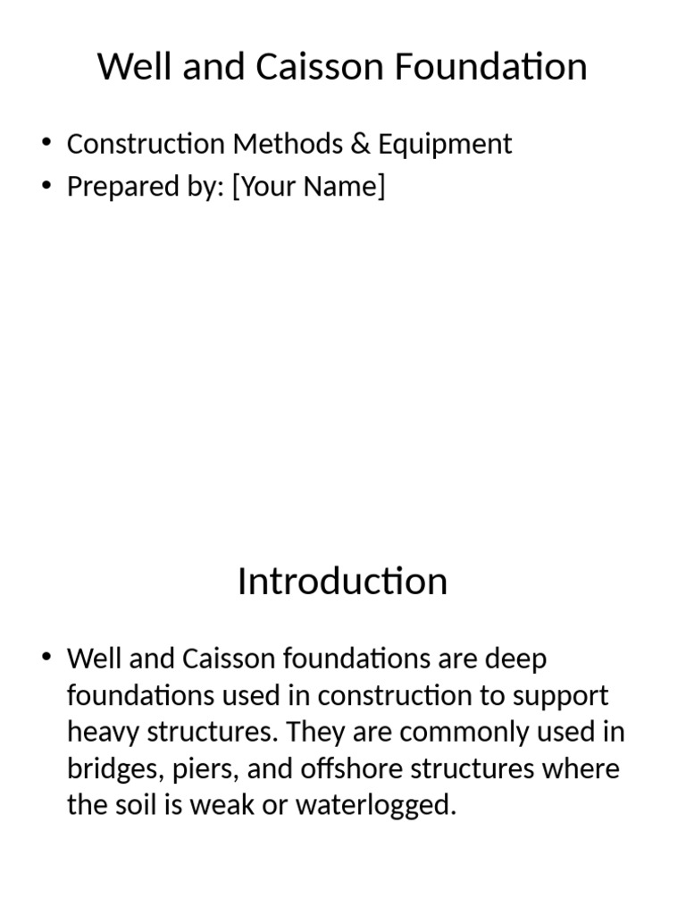 Well and Caisson Foundation | PDF | Deep Foundation | Foundation ...