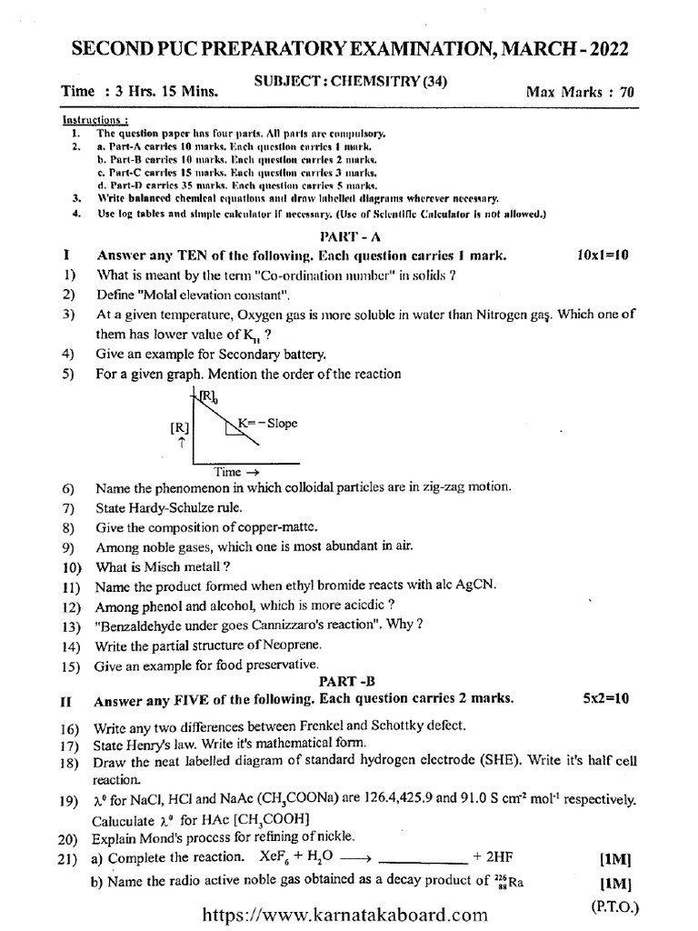 Puc 2 Preparatory Chemistry 34 Mar 2022 | PDF