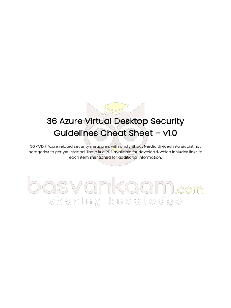 Azure Virtual Desktop Security Checklist | PDF | Proxy Server ...
