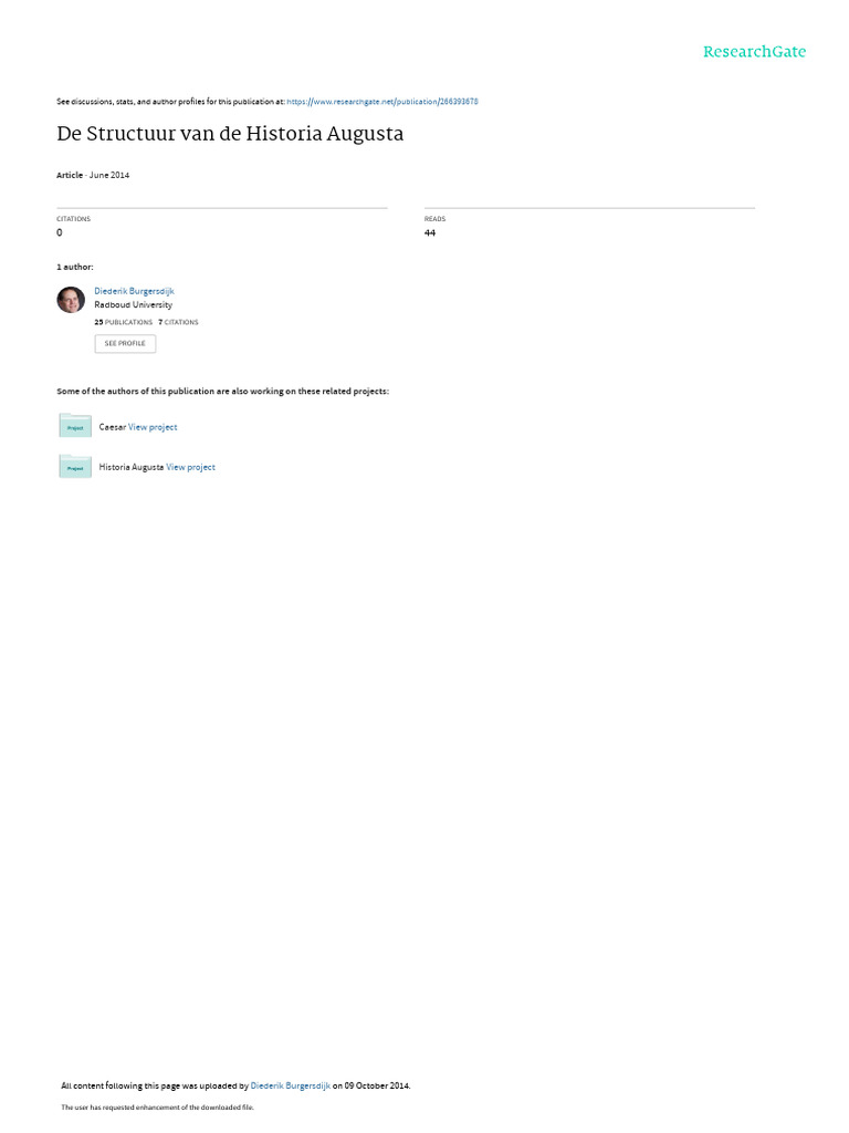 De Structuur Van de Historia Augusta | PDF