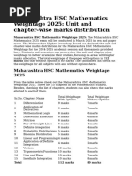 HSC Maths Chapter Weightage 2024 | PDF | Mathematics | Integral