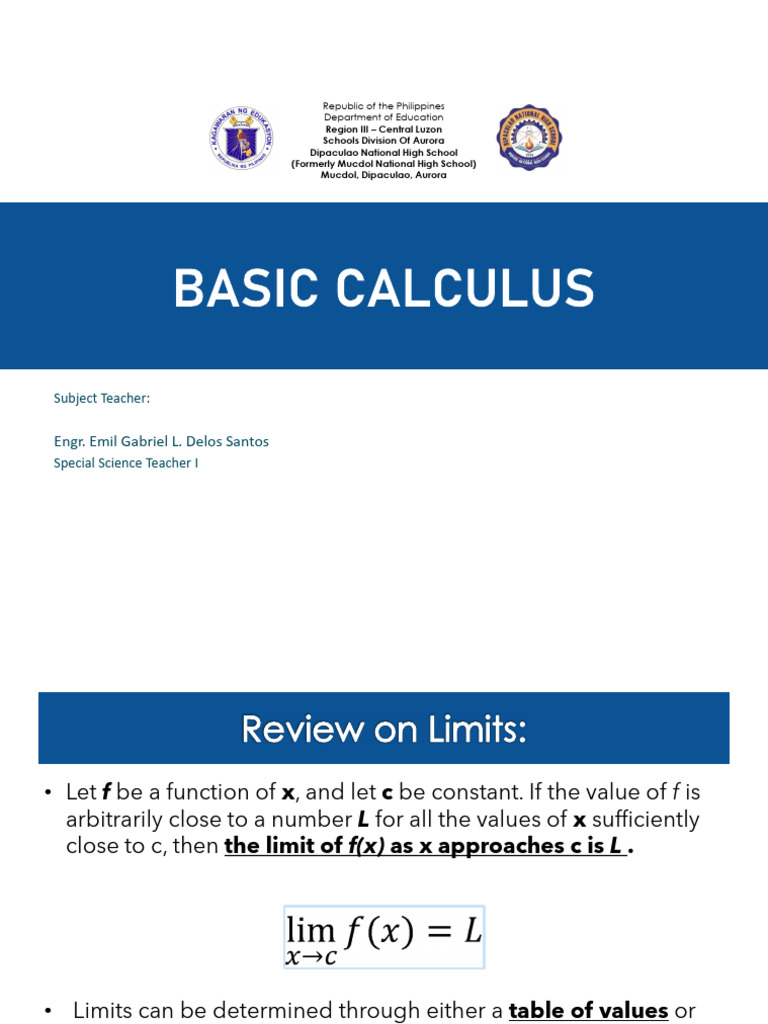 2 Basic Calculus Theorems On Limits | PDF | Function (Mathematics ...