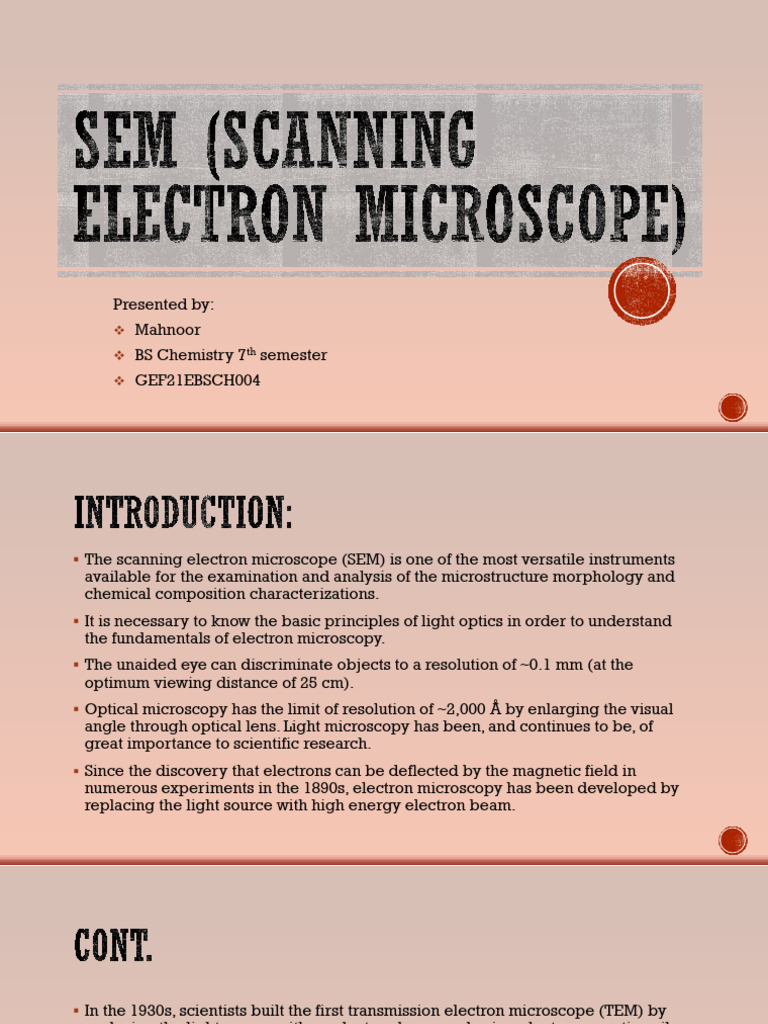 Scanning Electron Microscopy Explained | PDF | Scanning Electron ...