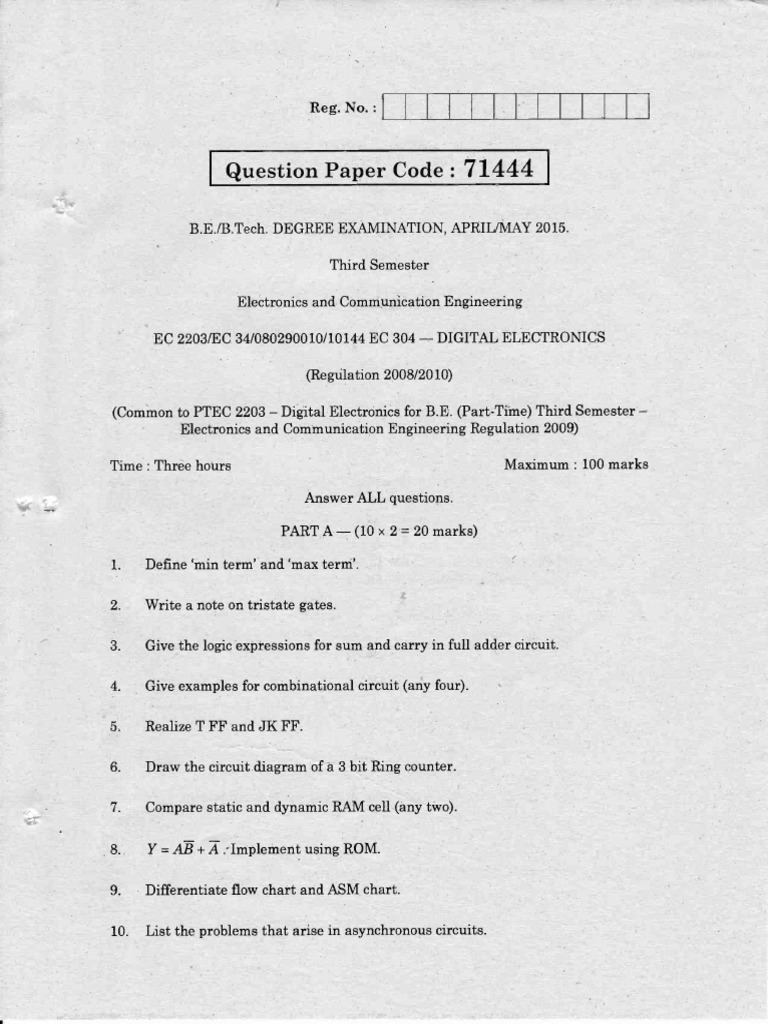 ECE-AM-2015-EC2203-DIGITAL ELECTRONICS-290732710-EC2203(full permission) | PDF | Computer ...