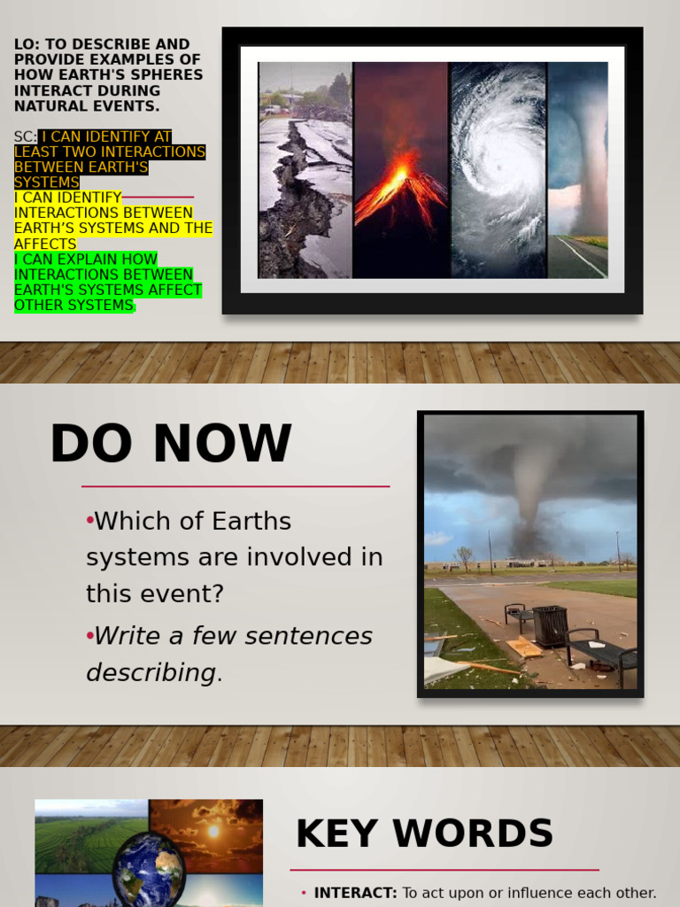 Week 2 Lesson 2 Earth's Spheres Interact During Natural Events. | PDF ...