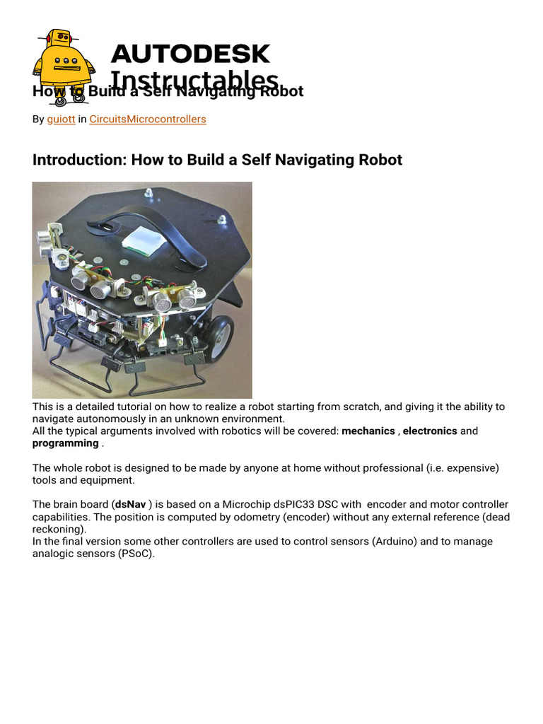 How To Build A Self Navigating Robot - 7 Steps - Instructables | PDF ...
