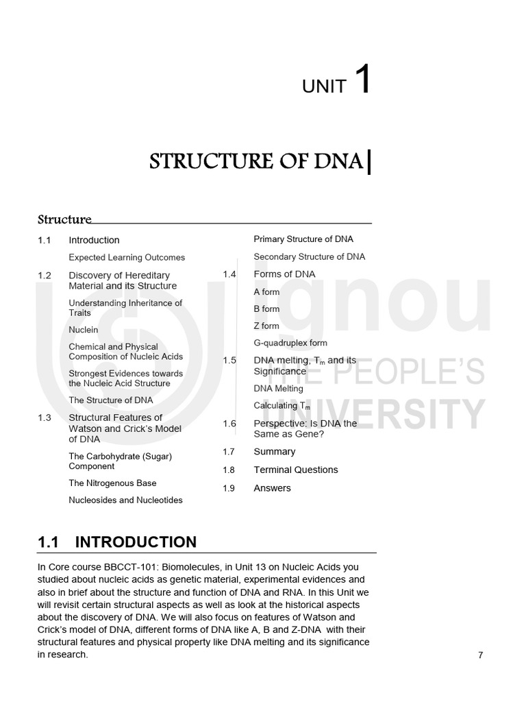 Unit-1 (5) | PDF | Nucleotides | Dna