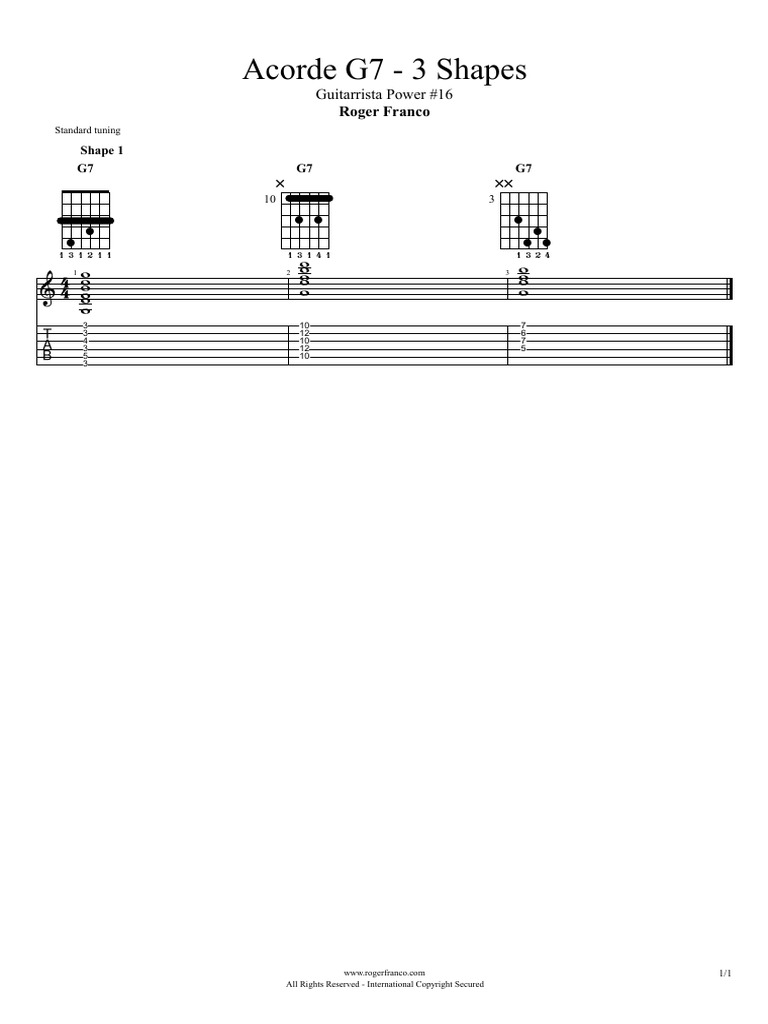 Acorde G7 - 3 Shapes: Guitarrista Power #16 | PDF