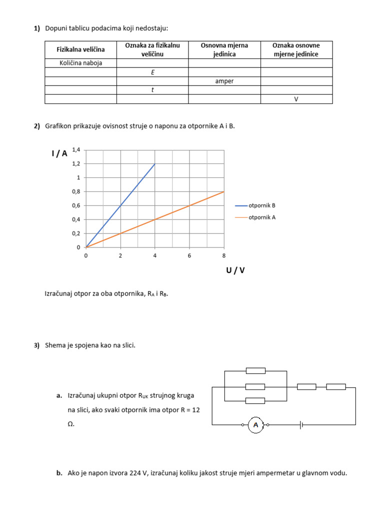 Struja Ispit 2, Zadaci Za Vježbu 1 | PDF