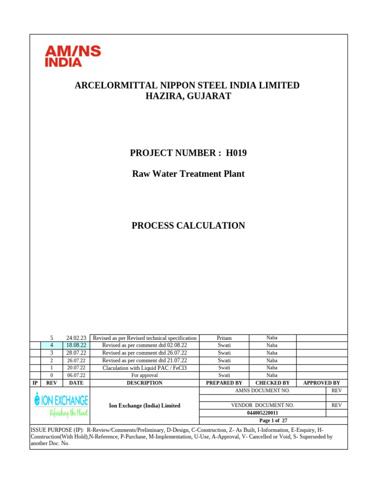 Amns RWTPDWTP DM Plant-Bep 11.05.2023 | PDF | Water Pollution ...