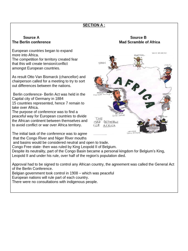 Scramble For Africa Class Work | PDF | Diplomacy | Africa