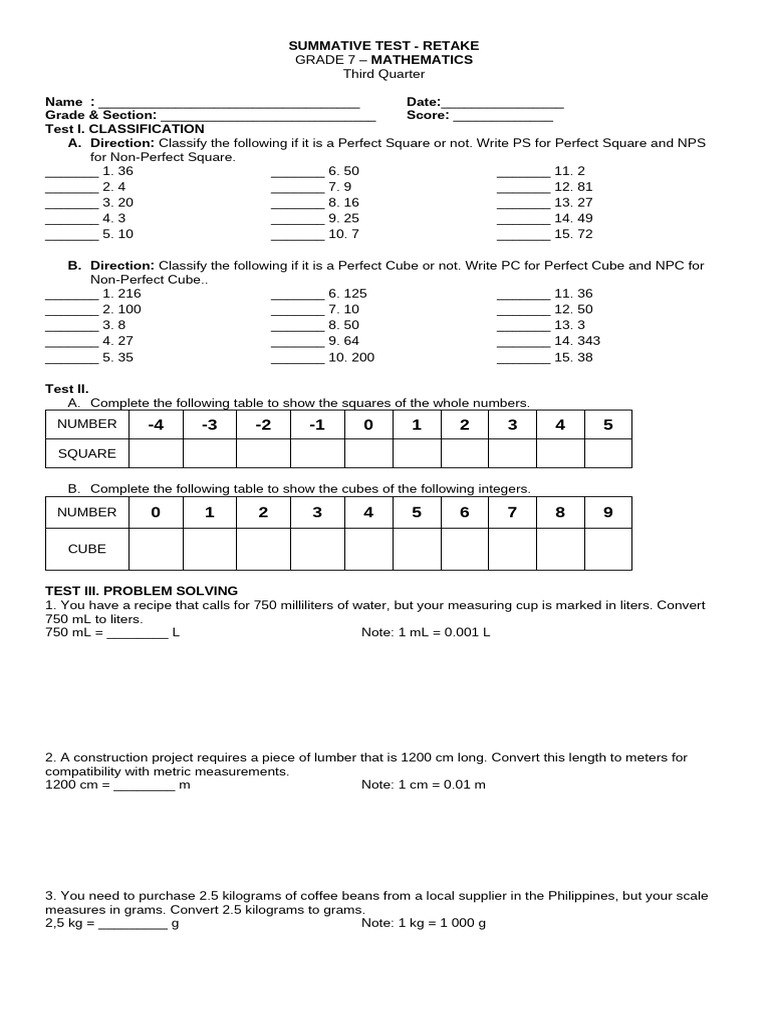 MATH-RETAKE | PDF | Litre | Kilogram