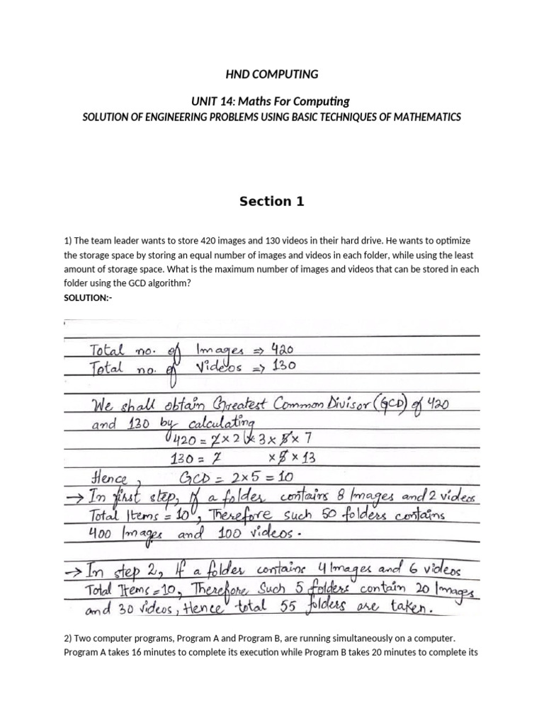 Maths For Computing Assignment | PDF | Prime Number | Cryptography