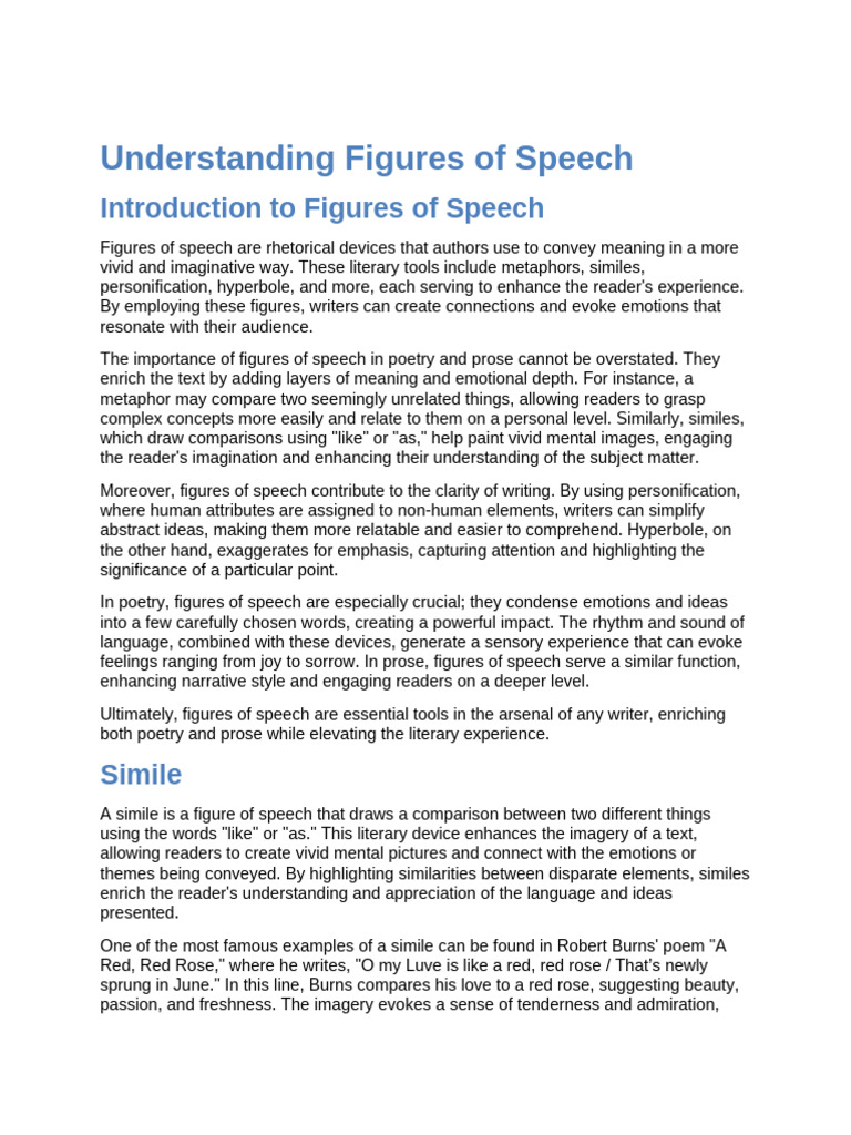 Mastering Figures of Speech in Writing | PDF | Metaphor | Poetry