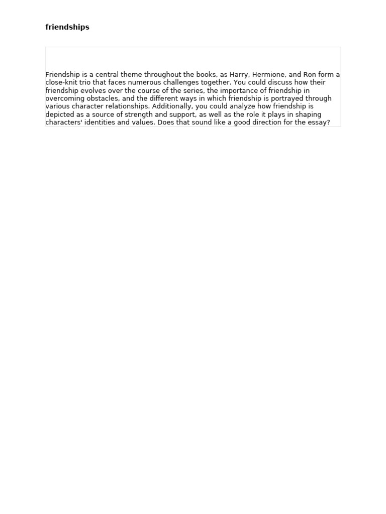Friendship and Its Importance | PDF