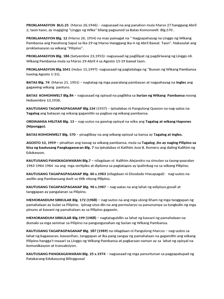 Mga Proklamasyon | PDF