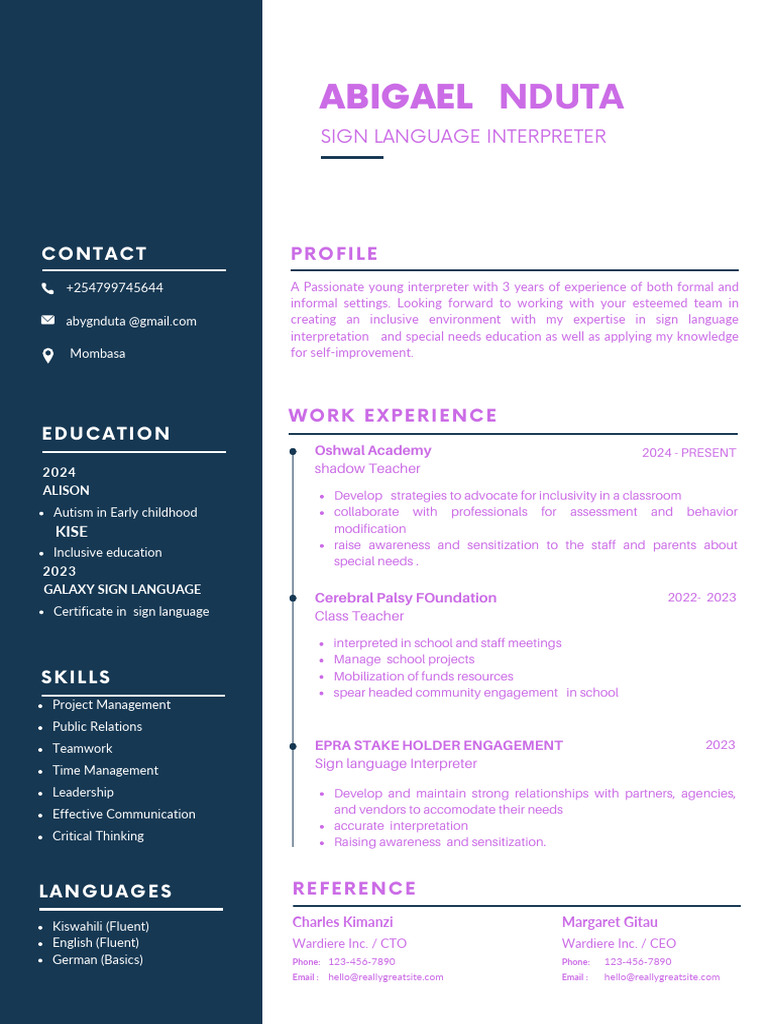 Blue Simple Professional CV Resume | PDF | Behavior Modification ...