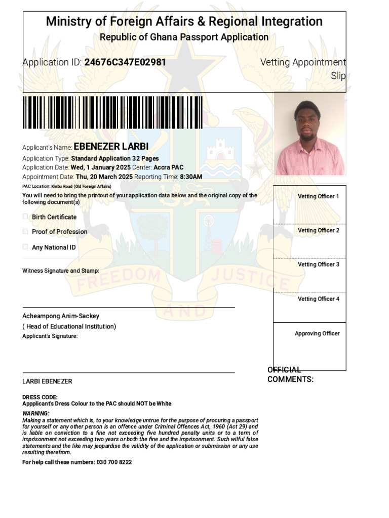 Appointment Slip - Online Passport Application | PDF | Government And ...
