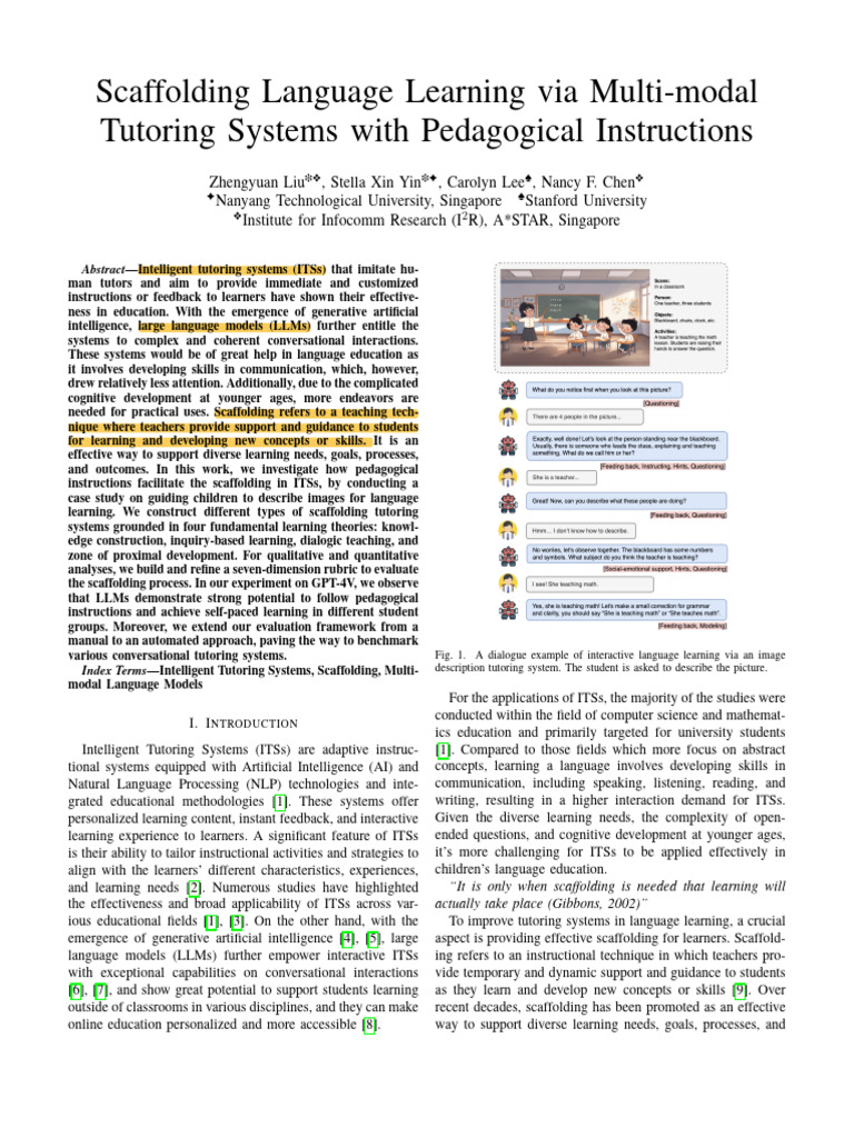 Scaffolding Language Learning Via Multi-Modal Tutoring Systems With ...