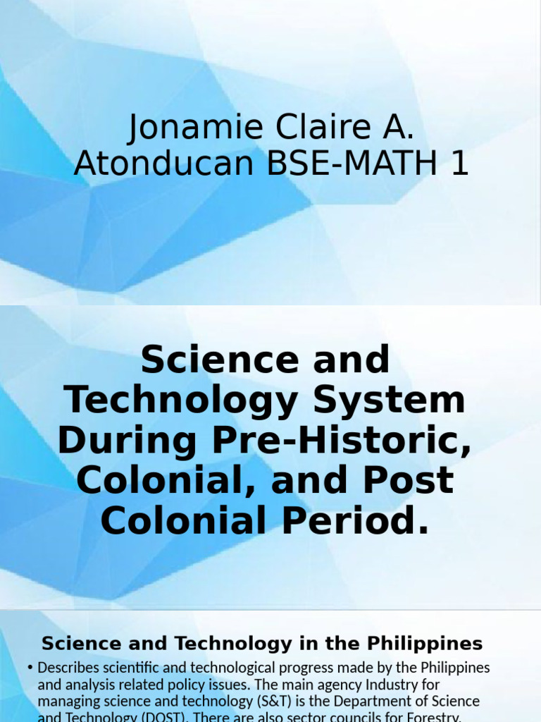 Jonamie Claire Atonducan Sts | PDF | Science | Philippines