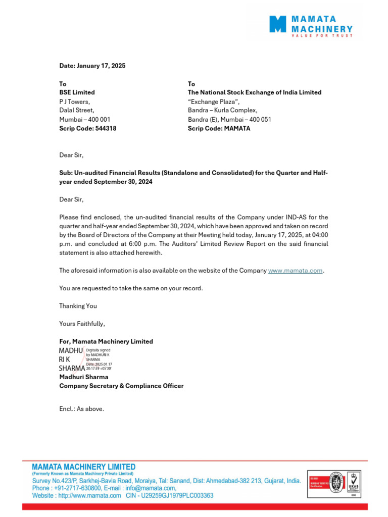 Q2 2024 Financial Results - Mamata | PDF