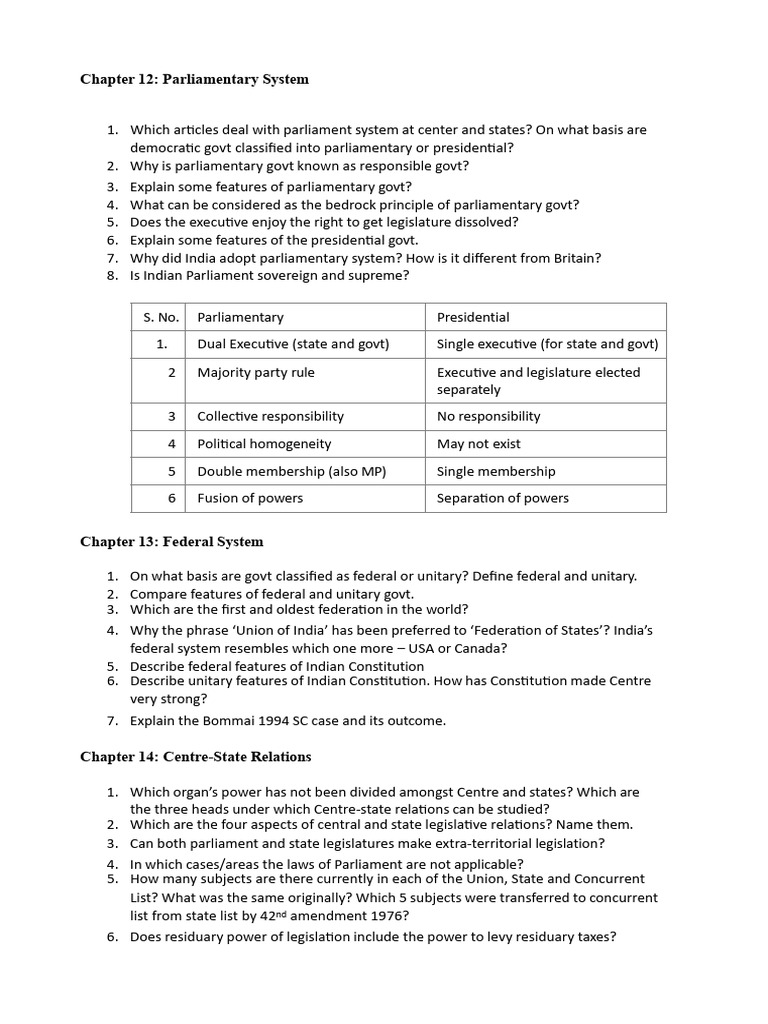 Active Recall Questions B3 3rd Feb | PDF | Federation | Bill (Law)