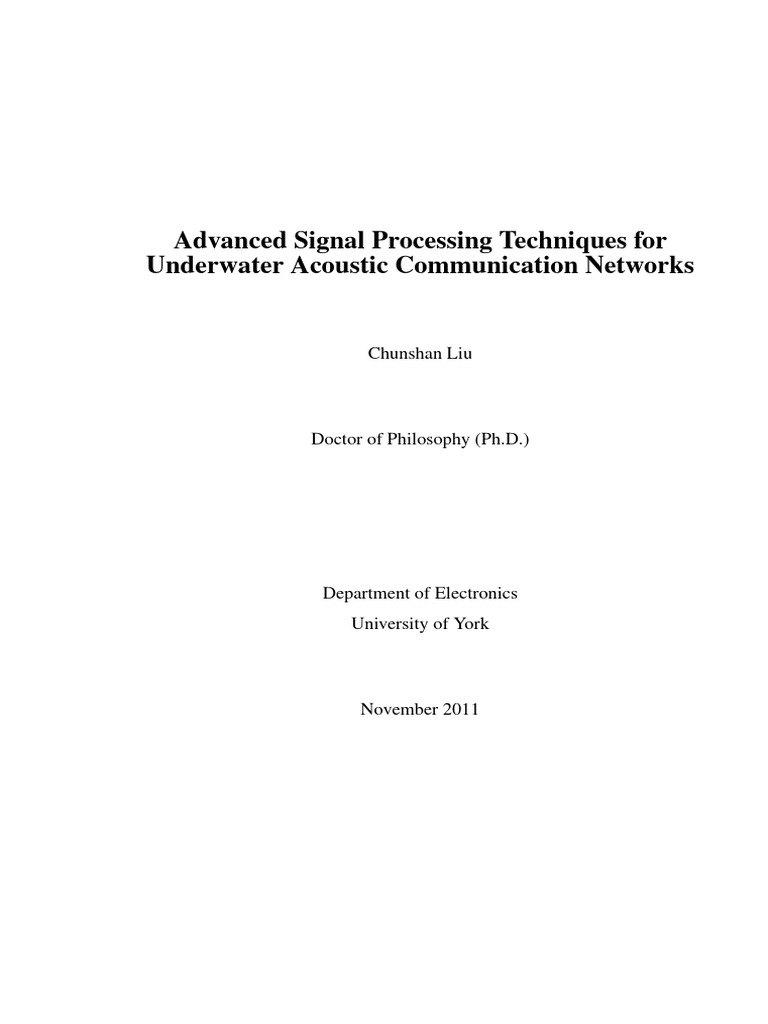 Underwater Acoustic Signal Processing Techniques | PDF | Interpolation ...