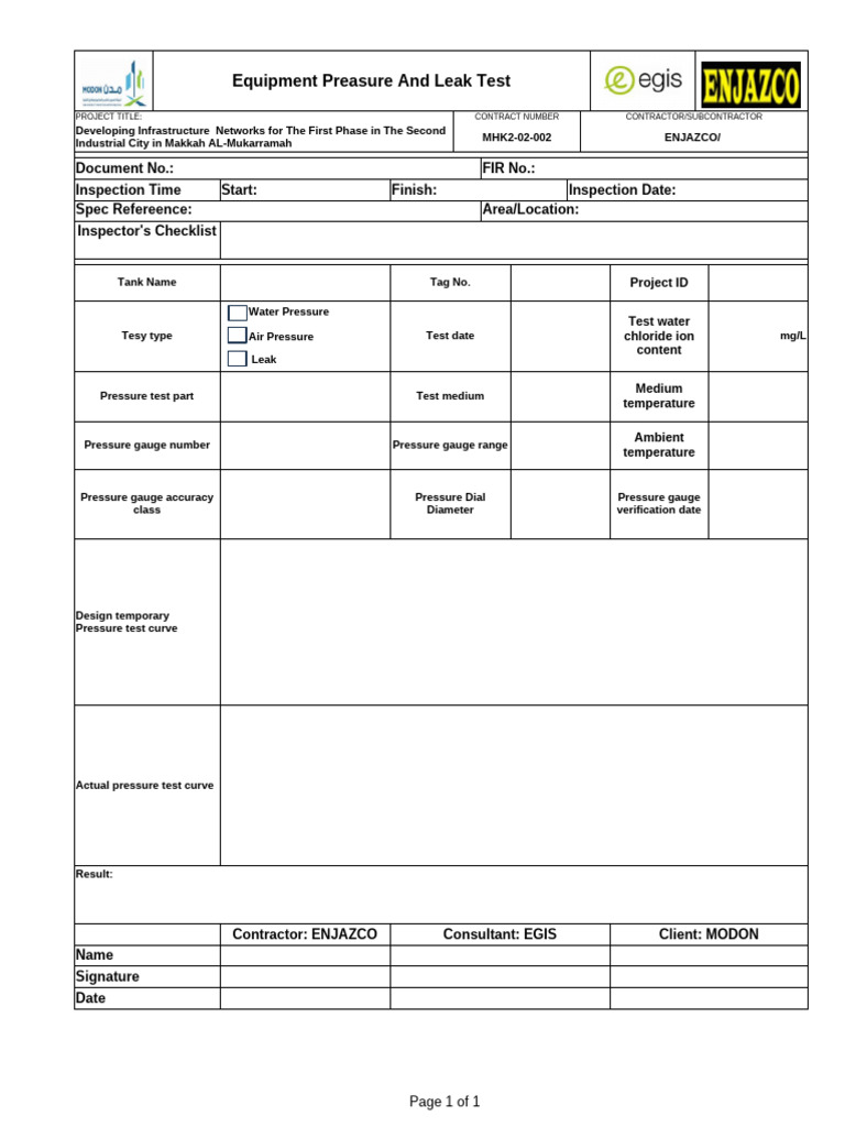 Equipment Preasure and Leak Test R2 | PDF