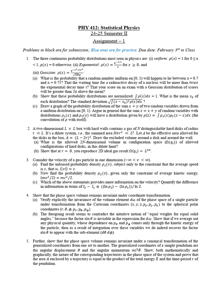 Assignment - 1 | PDF | Probability Theory | Statistical Theory