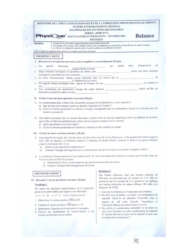 Modèles d'examen NS4 2023 PDF | PDF