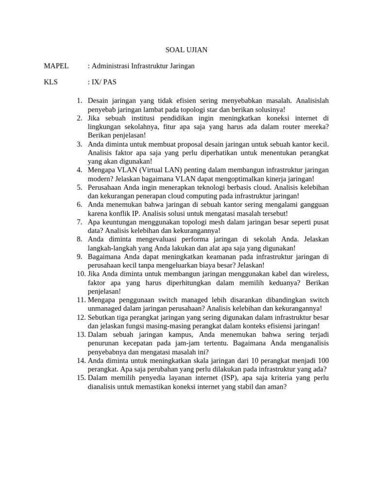 Soal Aij 11 Tkj 2024 | PDF