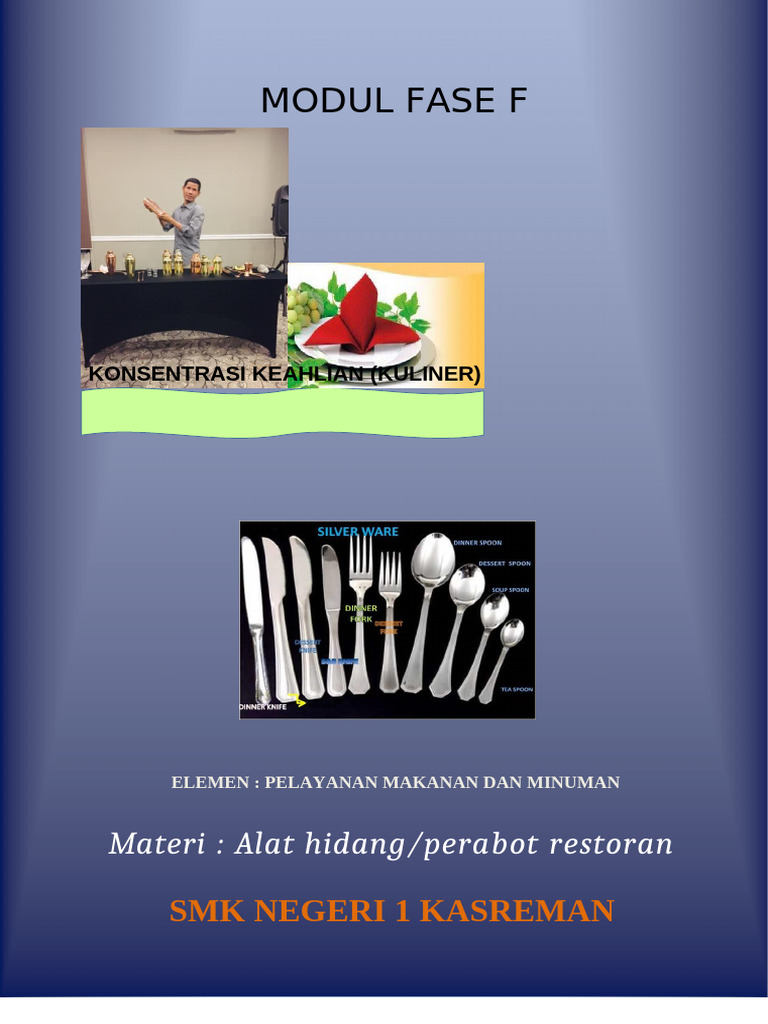 MODUL AJAR FASE F PELAYANAN MAKANAN DAN MINUM ELEMEN 4 ALAT HIDANG (1 ...