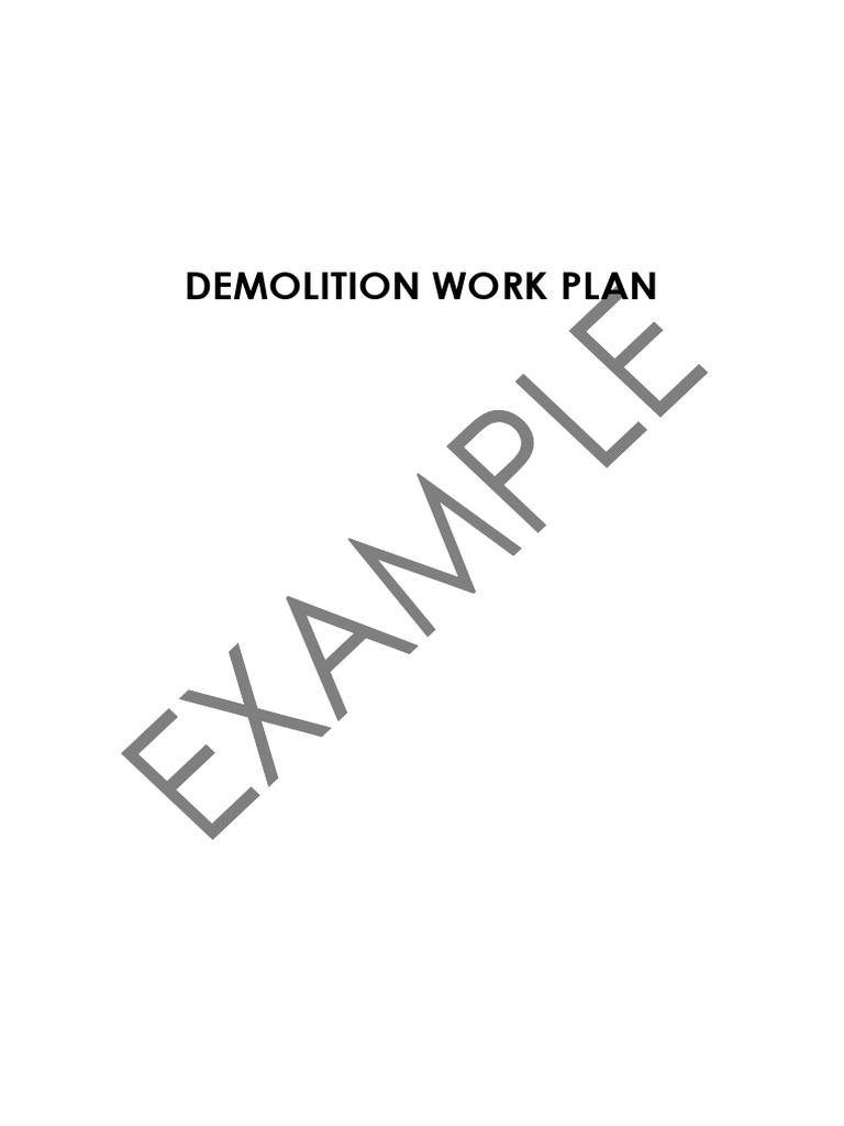Demolition Work Plan Example | PDF | Demolition | Asbestos