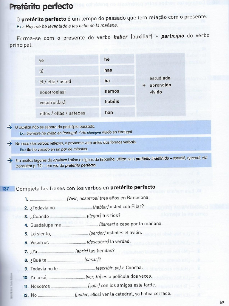 11º Pretérito Perfecto | PDF
