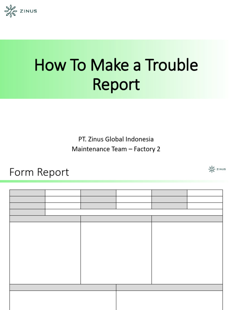 How To Make Trouble Report | PDF | Manufactured Goods | Machines