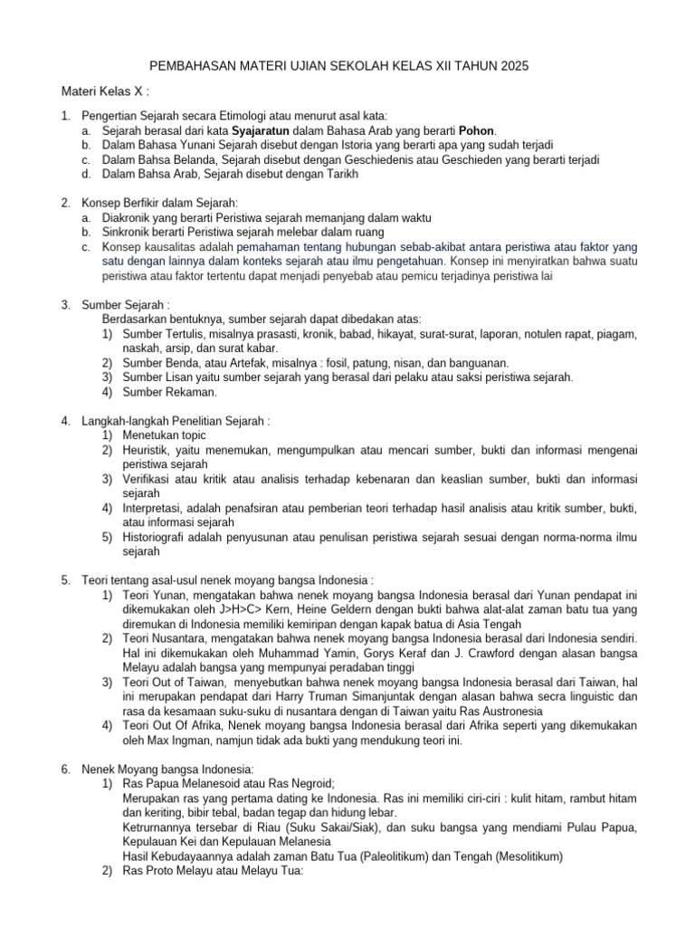 Pembahasan Materi Ujian Sekolah Kelas Xii Tahun 2025 (2) (1) | PDF