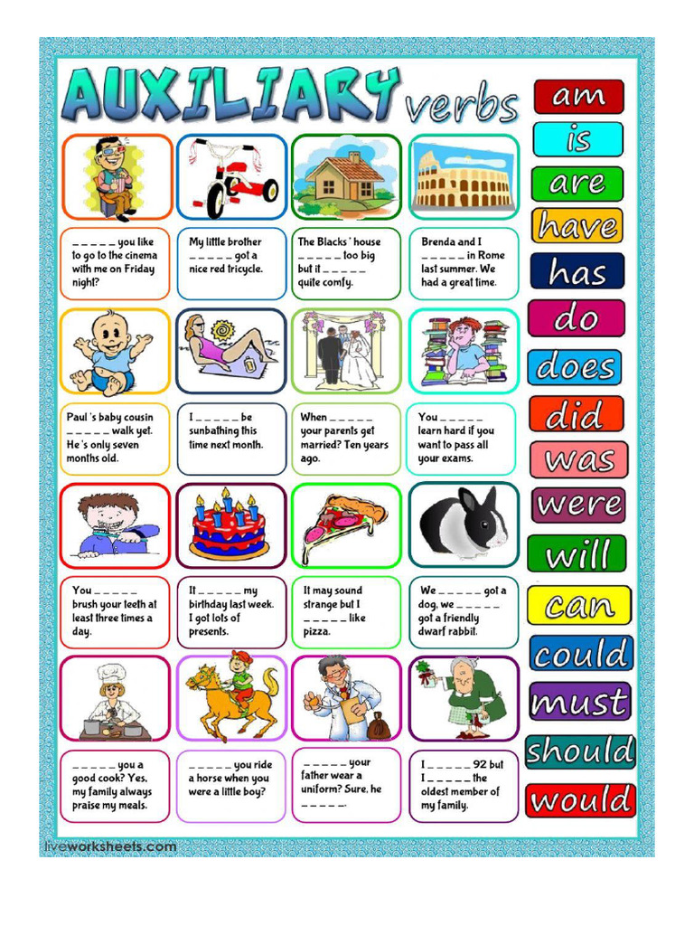 auxiliary verbs worksheet | PDF