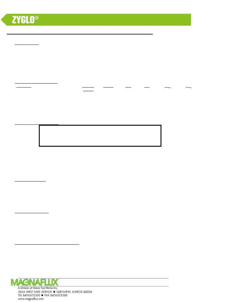 Zyglo® Penetrant ZL-67 | PDF | Agua