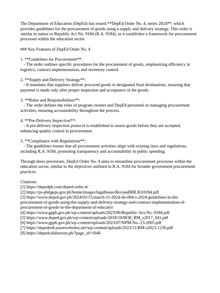 DepEd Order No. 4 S. 2024 | PDF